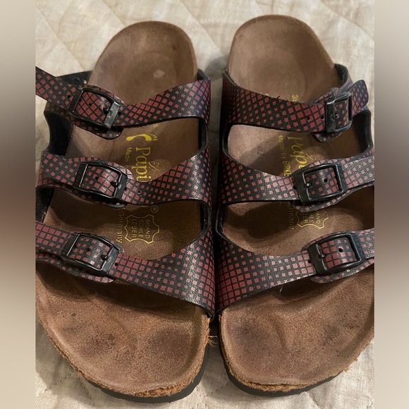 Papillio | Shoes | Papillio By Birkenstock Burgundy And Black Checkered ...
